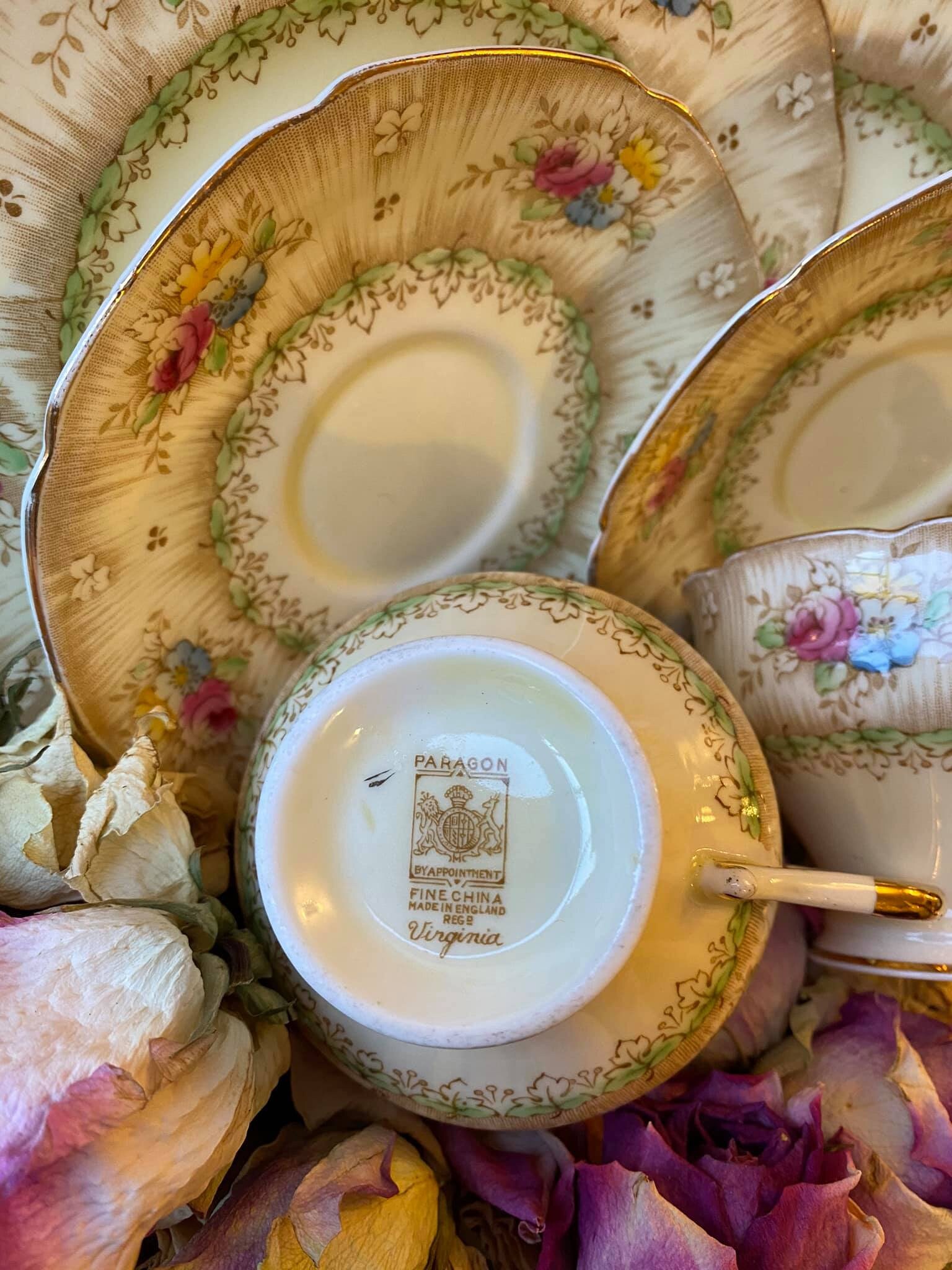 Paragon Virginia Teacup,saucer,sipe Plate Trio Set of 2 - Etsy