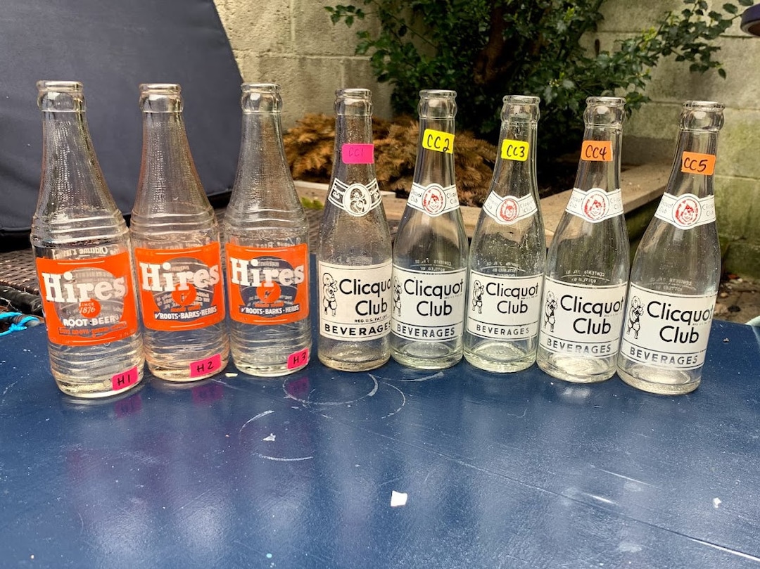 Vintage 1940s/1950s Hires Root Beer & Clicquot Club Bottles - Etsy