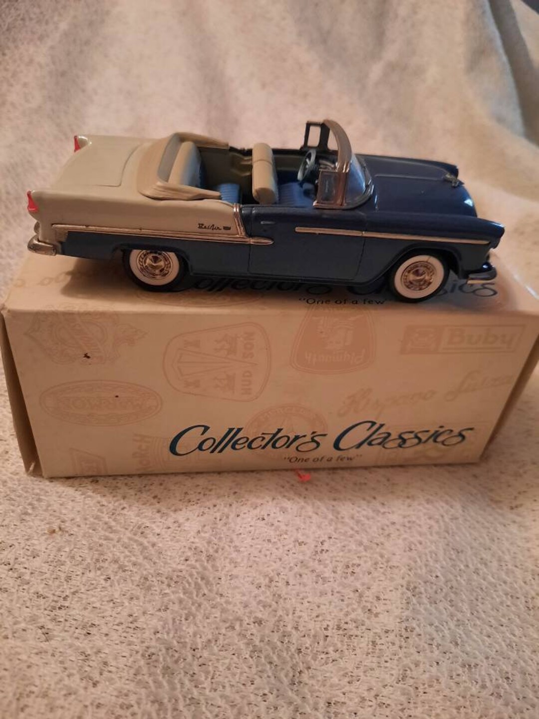 1955 Chevy Top Down Convertible Blue and White - Etsy