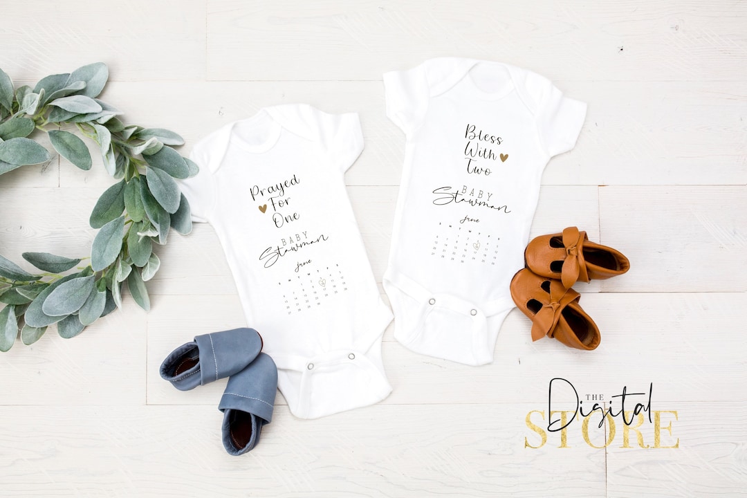 Personalised Twins Baby Grows, Digital Pregnancy Announcement | Social ...
