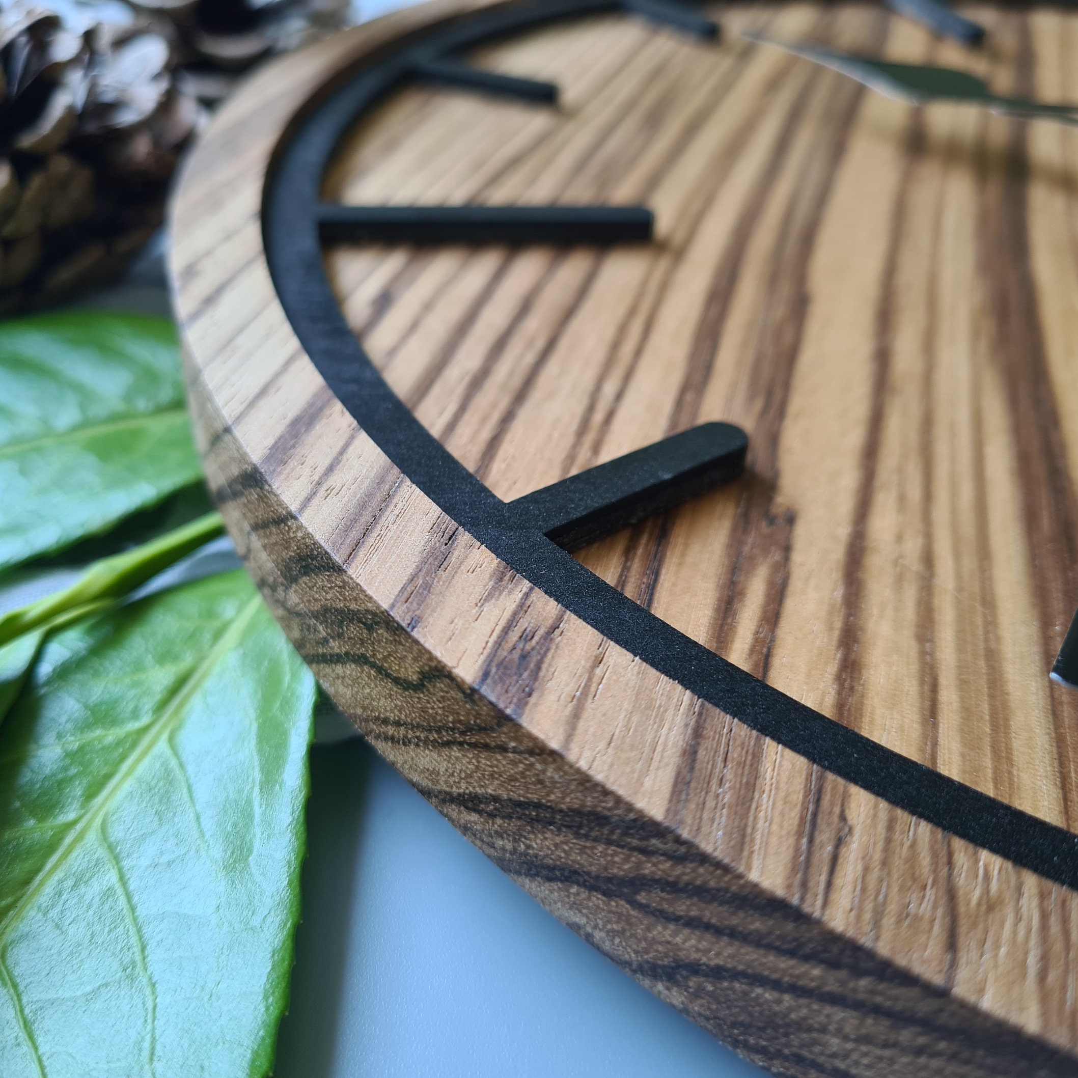 Exotic Wooden Wall Clock Zebrano Wood Wall Clock Modern - Etsy UK