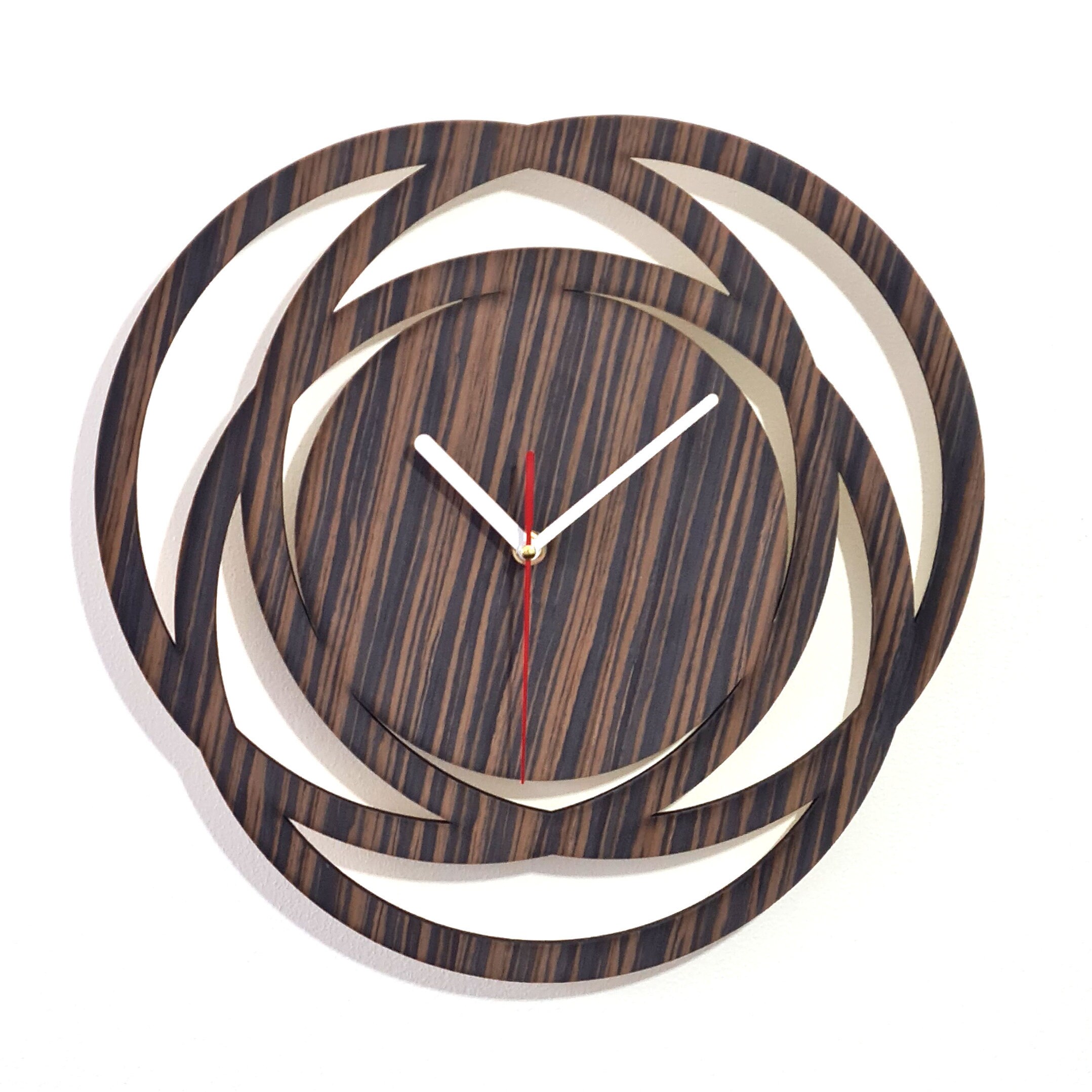 Contemporary Wood Wall Clock Wooden Analogue Wall Clock - Etsy UK