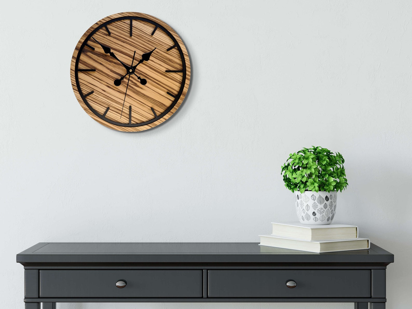Exotic Wooden Wall Clock Zebrano Wood Wall Clock Modern - Etsy UK