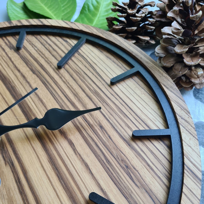 Exotic Wooden Wall Clock Zebrano Wood Wall Clock Modern - Etsy UK