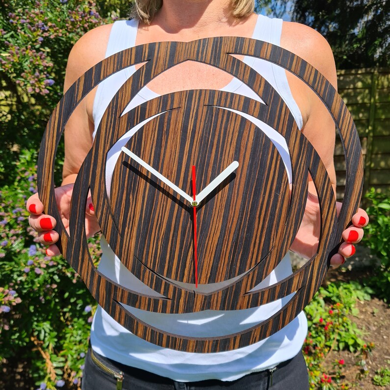 Contemporary Wood Wall Clock Wooden Analogue Wall Clock - Etsy