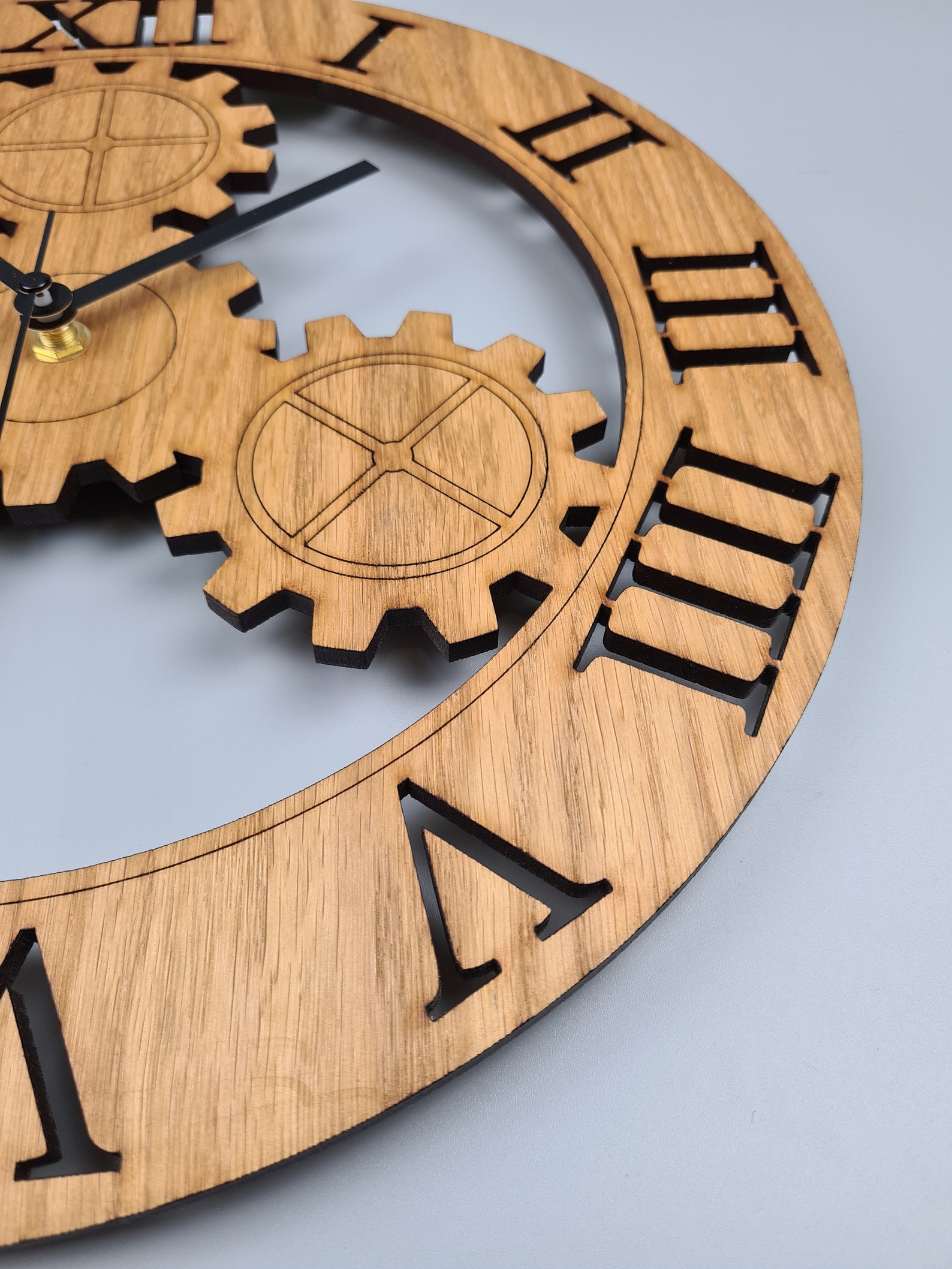 Wooden Wall Clock Vintage Wall Clock Skeleton Clock | Etsy