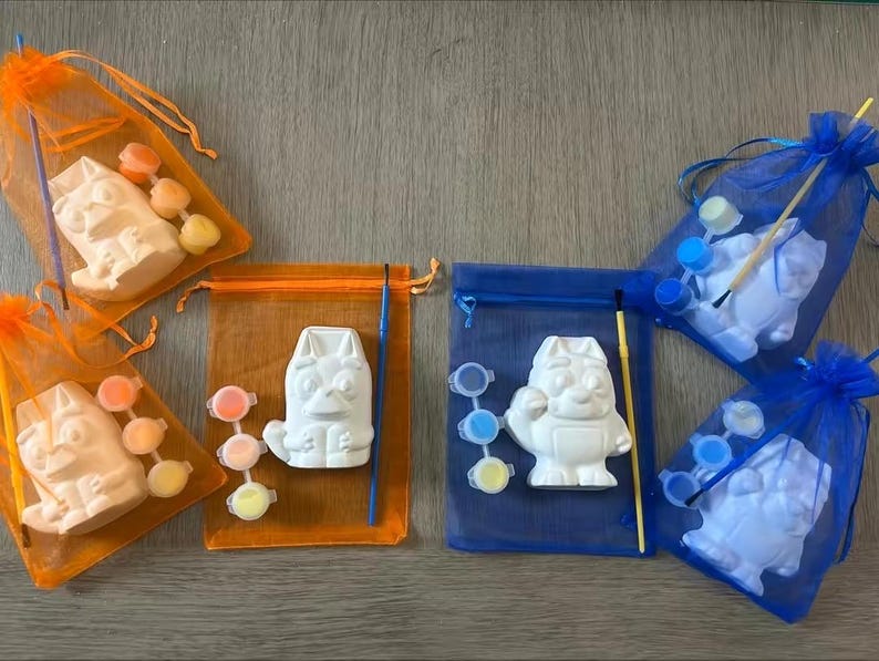 Bluey & Bingo Paint-your-own Plaster Kit: Party Favor Craft Set - Etsy