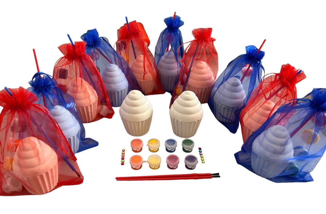 Cupcake Chalk Craft Paint Kit: Kids Party Favor Arts & Craft Set - Etsy
