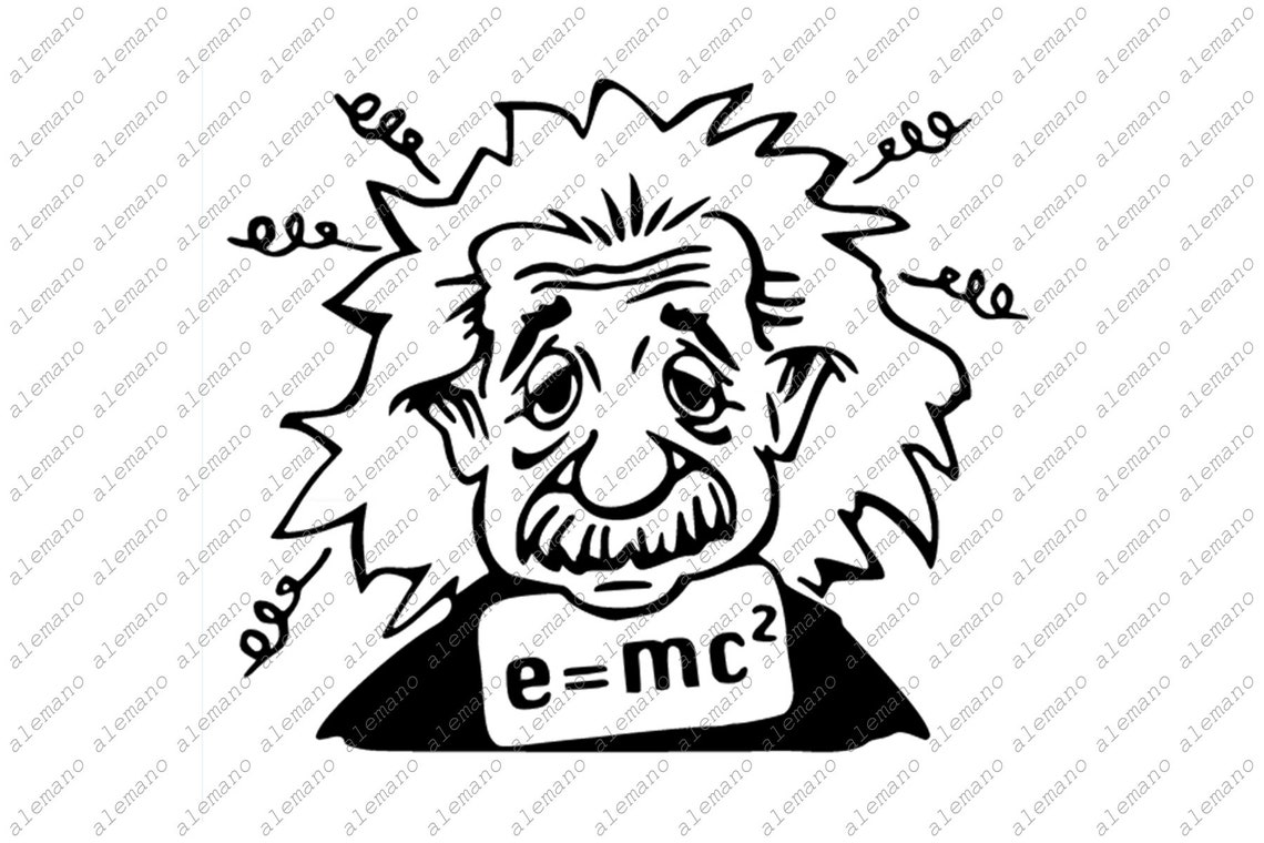Albert Einstein Svg File Einstein Clipart Albert Einstein | Etsy