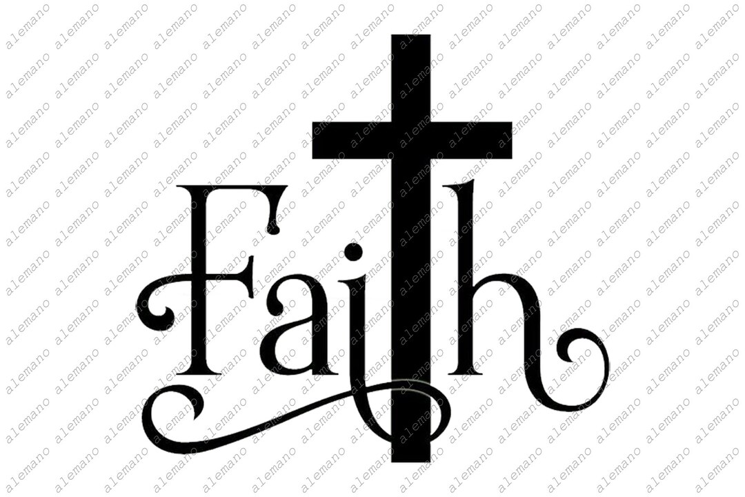 Faith Cross Script - Faith Svg File - Fait Cut File - Religious Svg ...
