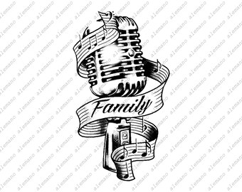 Microphone Svg File Music Svg Design Melody Clipart | Etsy