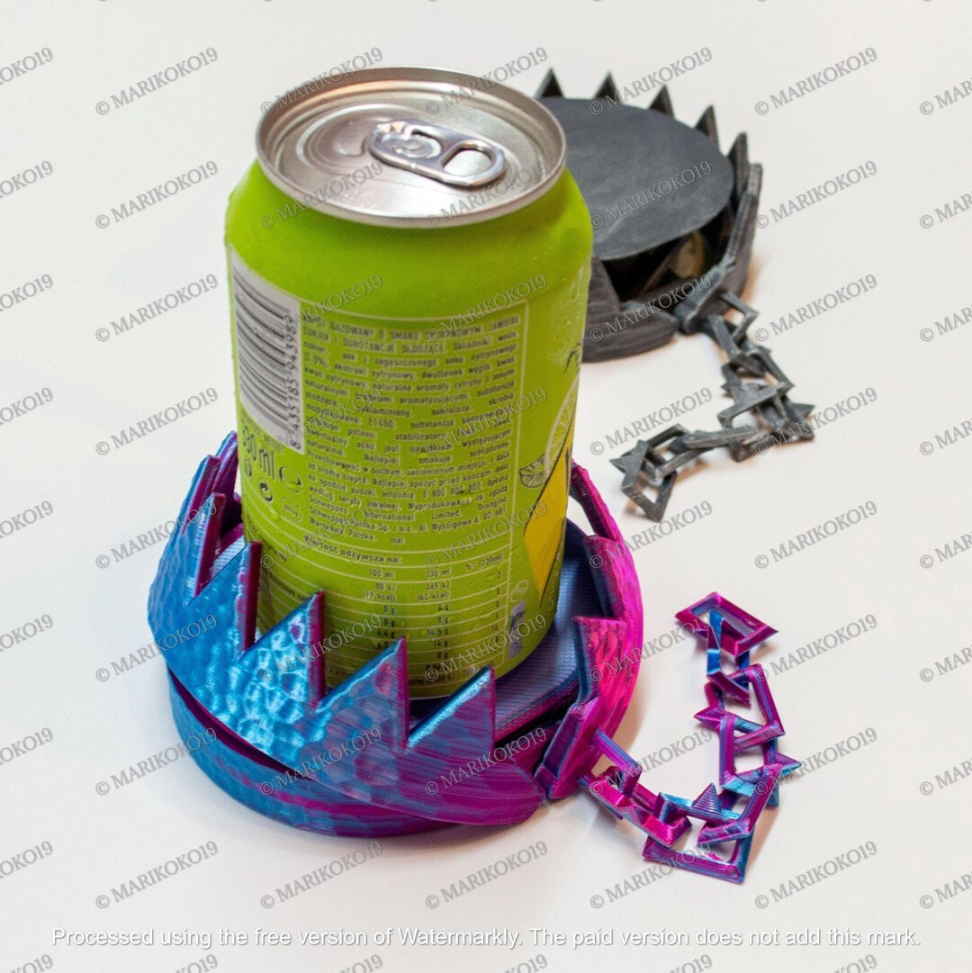 Trap Coaster With Chain, Trap STL File, Trap Coaster 3D Design, 3D ...