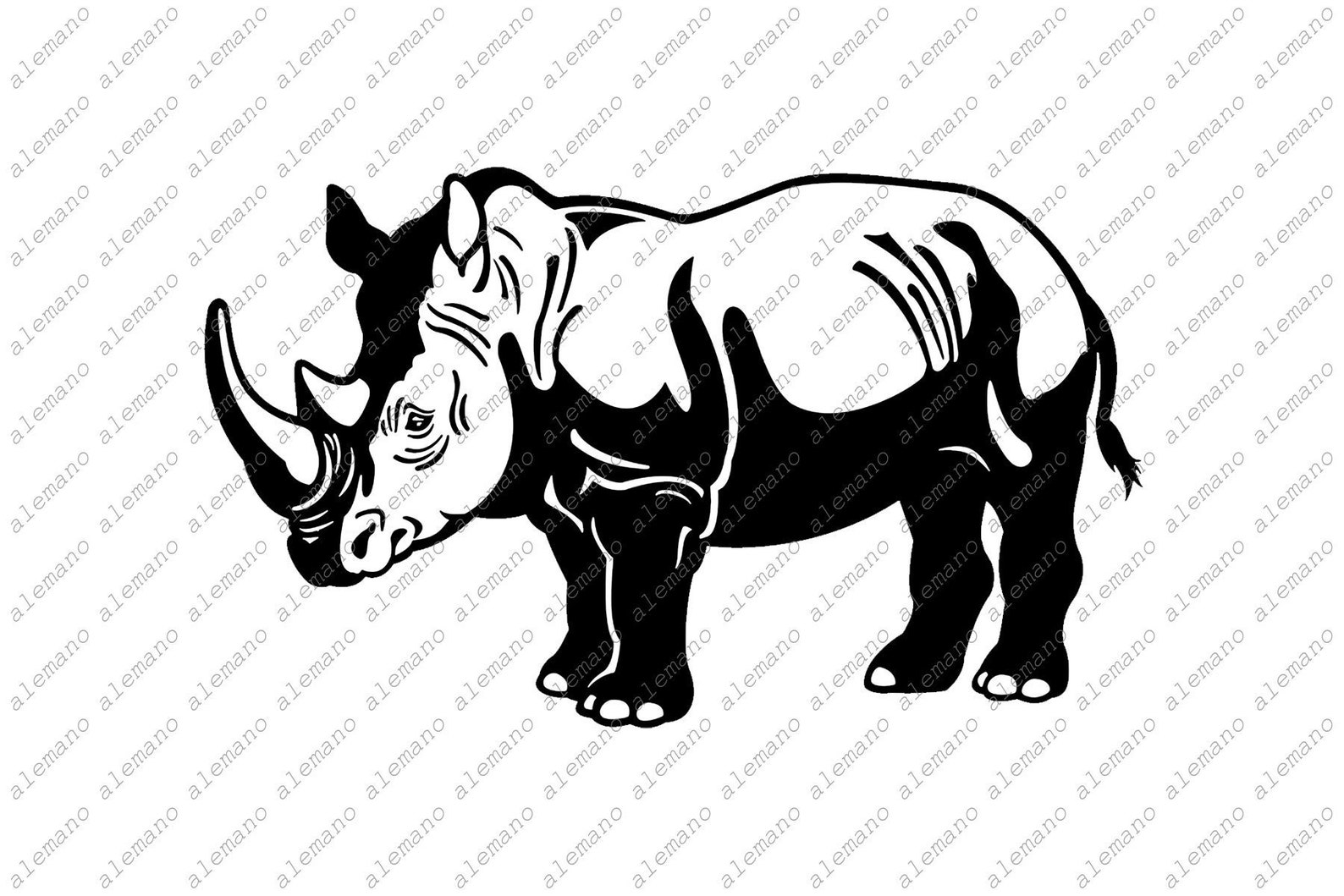 Rhino Svg File Rhinoceros Clipart Rhino Cut File Dieren - Etsy België
