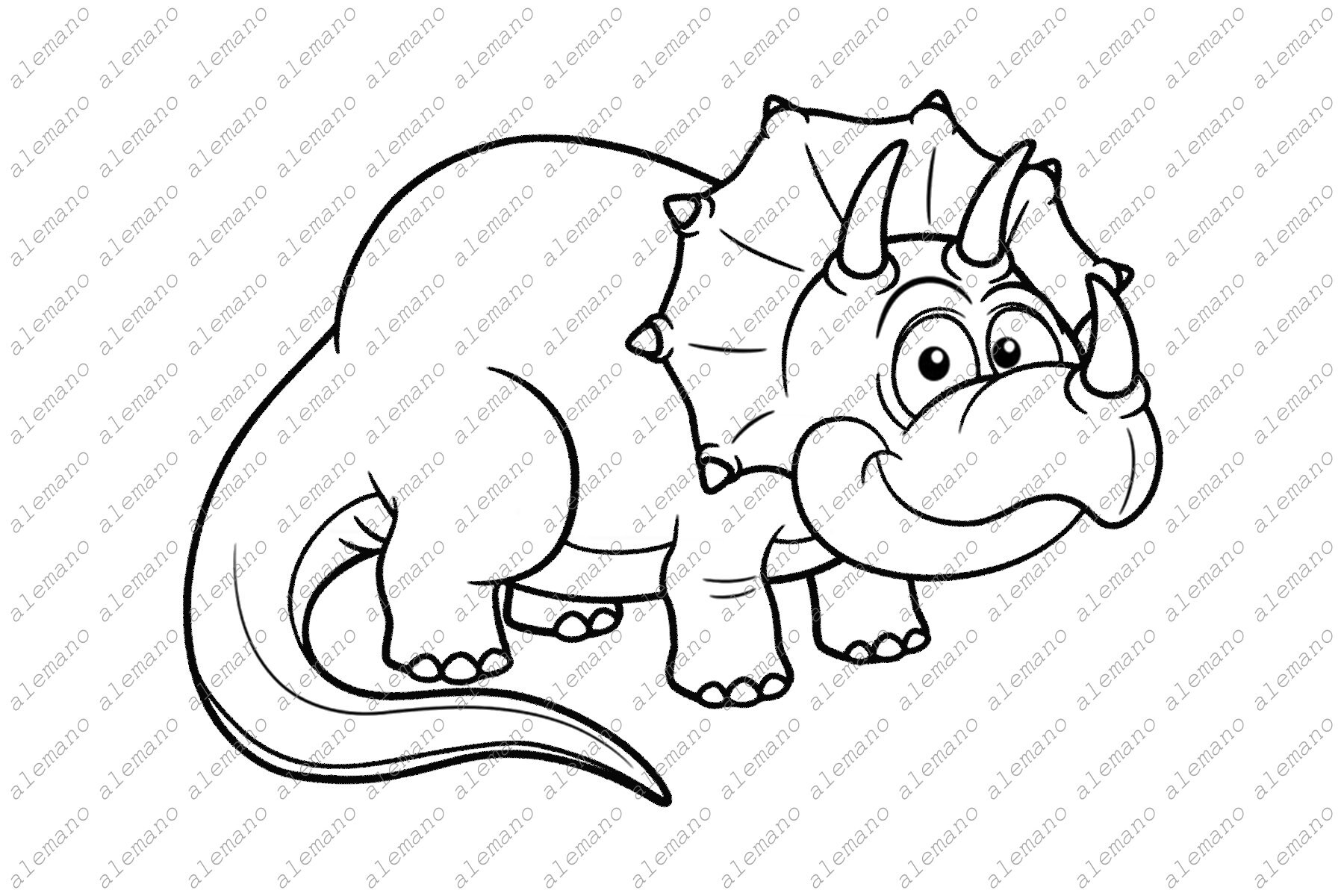 Baby Dinosaur Svg File Dinosaur Clipart Dinosaur Coloring | Etsy