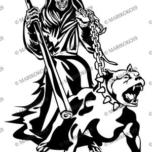Grim Reaper SVG File - Pit Bull SVG - Grim Reaper Design - Grim Reaper ...
