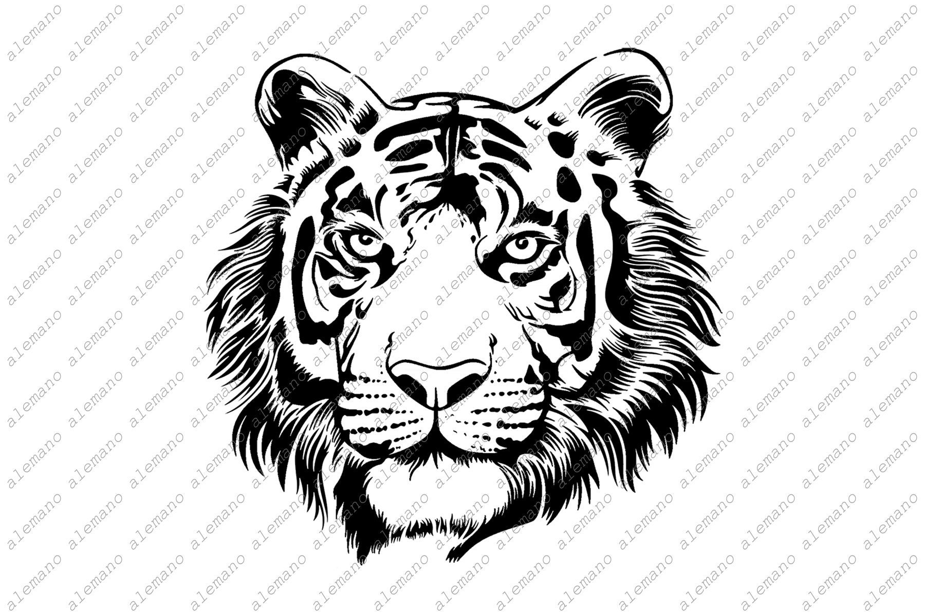 Tiger Svg File Tiger Clipart Tiger Head Svg Animals Svg | Etsy