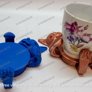 Articulated Cat Coaster 3D Printable Fun and Functional Cat Shaped ...