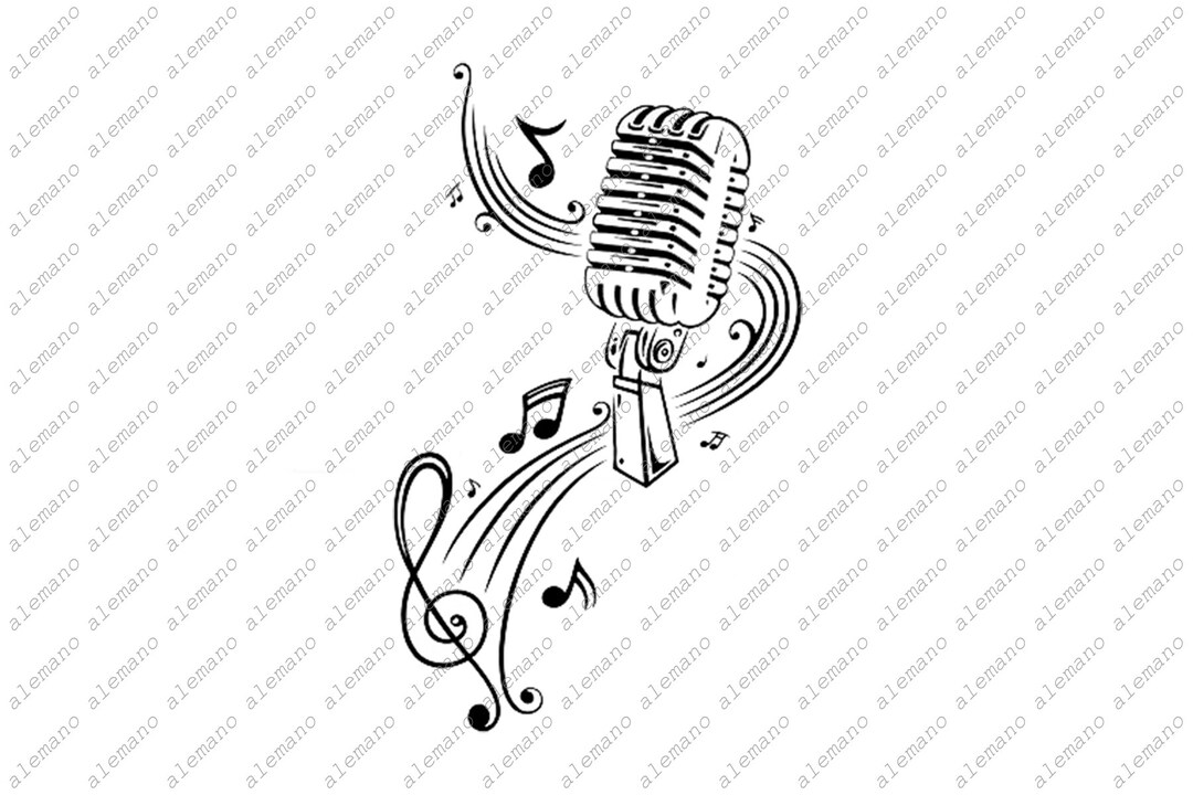 Microphone Svg File - Music Svg Design - Melody Clipart - Microphone ...