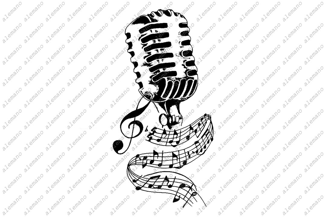 Microphone Svg File - Music Svg Design - Melody Clipart - Microphone ...