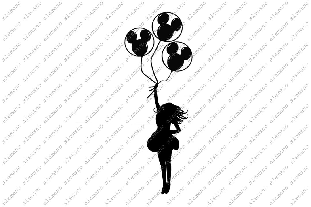Girl Svg File - Girl With Balloons Svg Design - Balloons Cut File ...