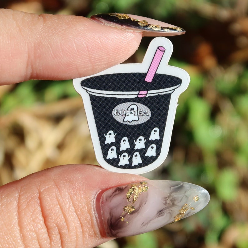 Mini Ghost Boba (boo-tea) Transparent Sticker - Etsy