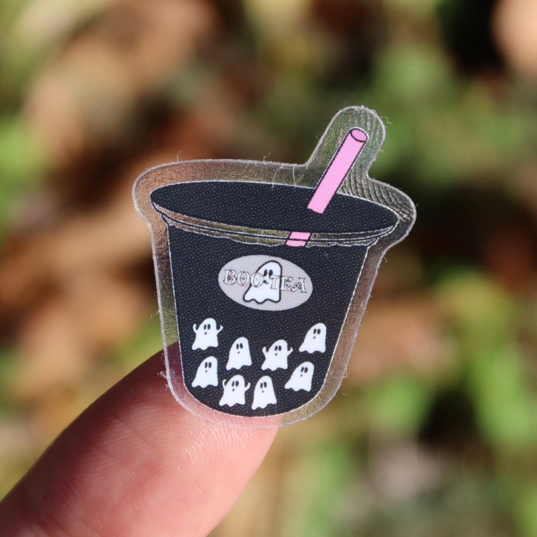 Mini Ghost Boba (boo-tea) Transparent Sticker - Etsy