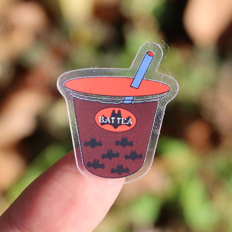 Mini Bat Boba (bat-tea) Transparent Sticker - Etsy