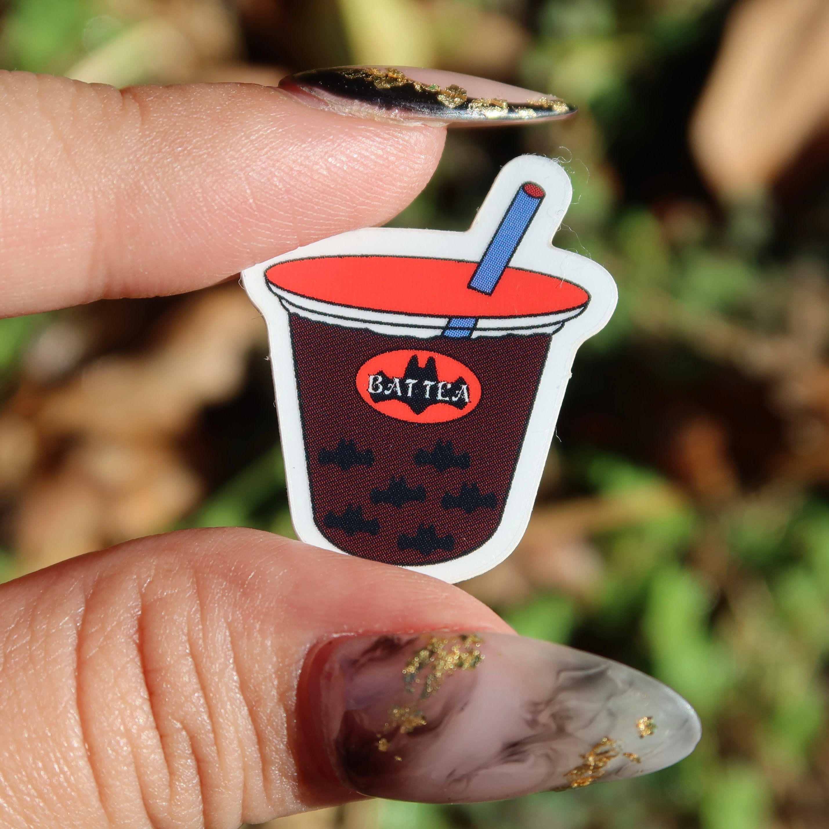 Mini Bat Boba (bat-tea) Transparent Sticker - Etsy