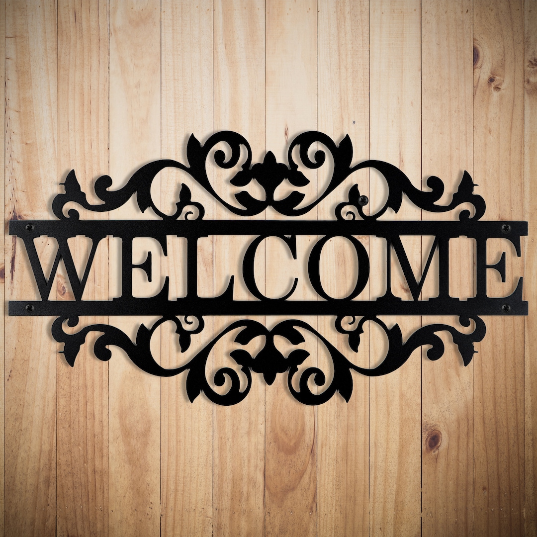 Welcome Sign Metal Wall Art Metal Sign Wall Decor - Etsy
