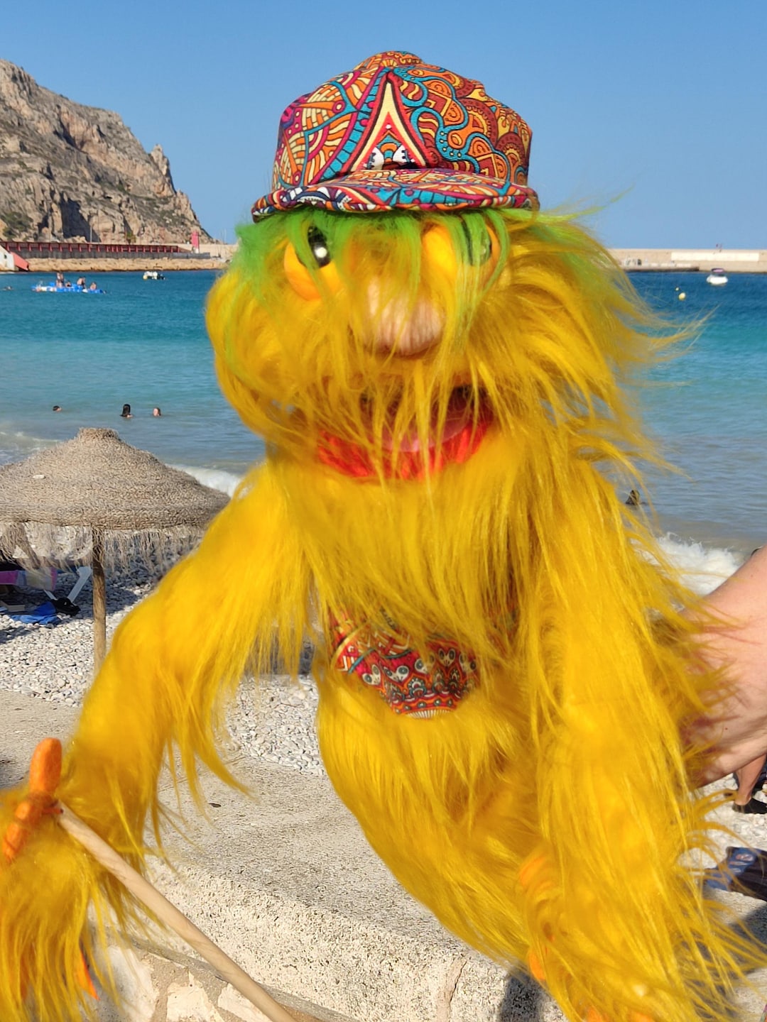 Hippie Yellow Monster Puppet Handmade - Etsy