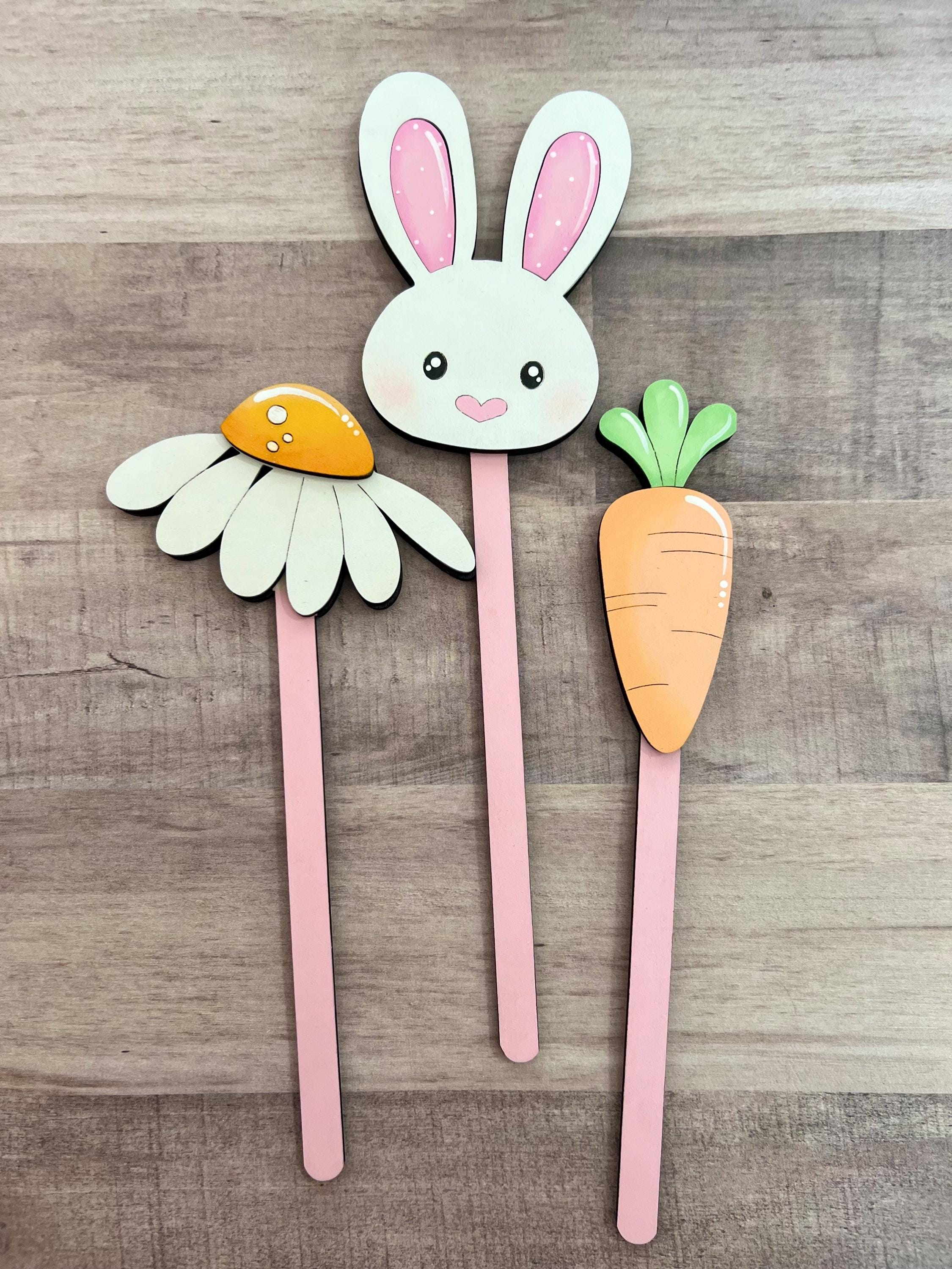 Wood Floral Picks Set, Spring Flower Sticks Decor, Tiered Tray Floral ...