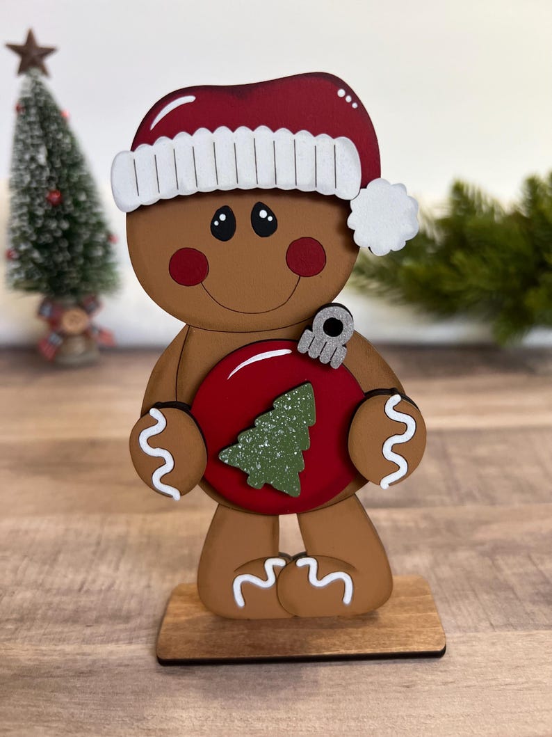 Christmas Gingerbread Shelf Sitters, Seasonal Wood Decor, Rustic ...
