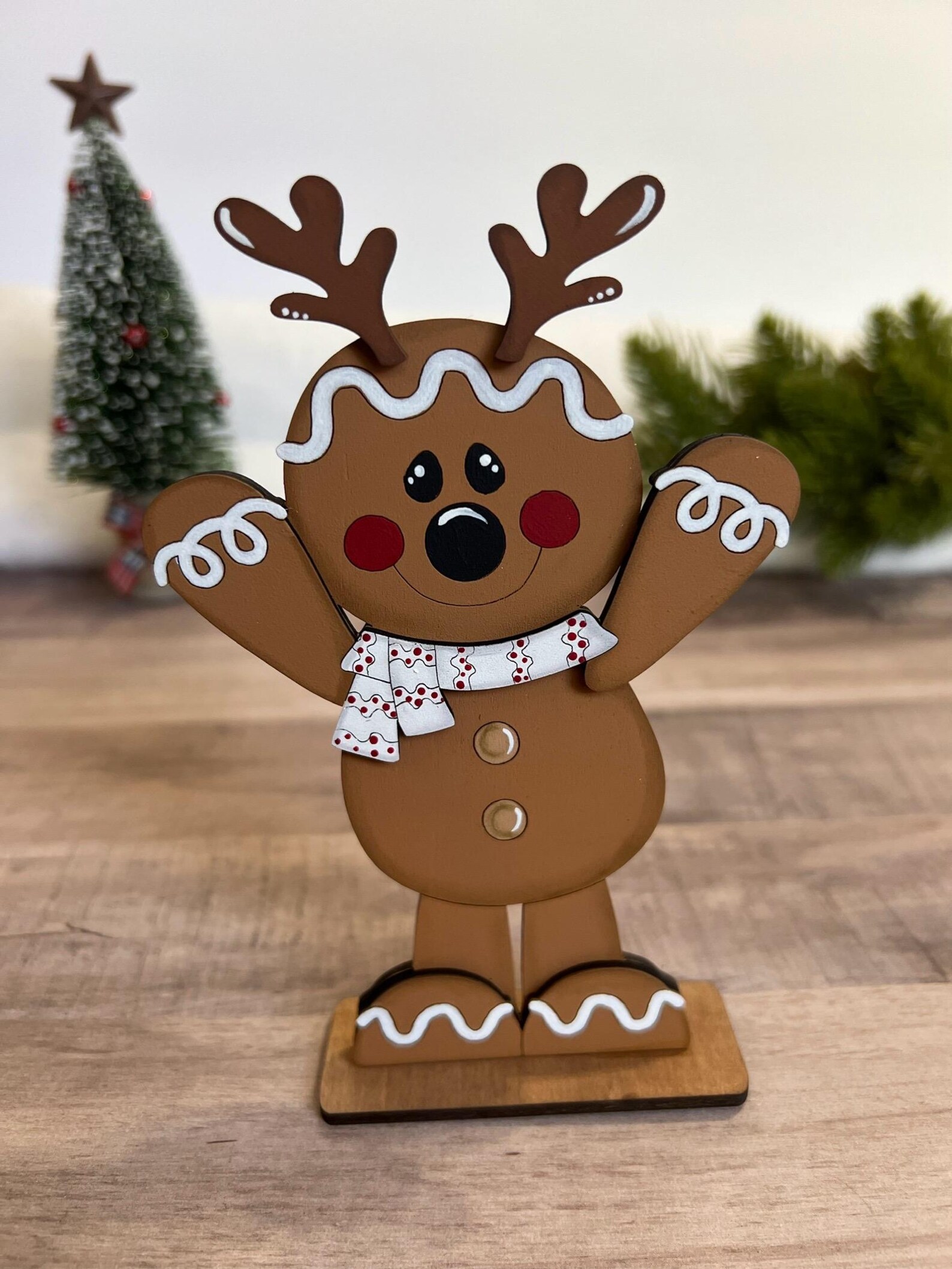 Christmas Gingerbread Shelf Sitters, Seasonal Wood Decor, Rustic ...