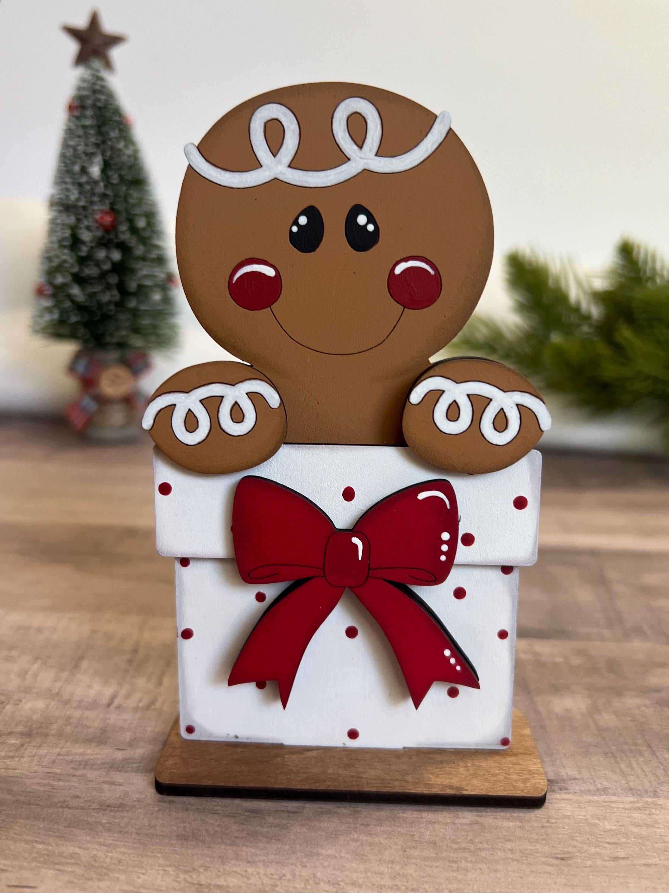 Christmas Gingerbread Shelf Sitters, Seasonal Wood Decor, Rustic ...