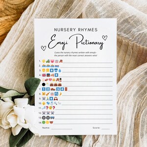 Emoji Pictionary Baby Shower Game, Baby Shower Emoji Game, Baby Phrases ...