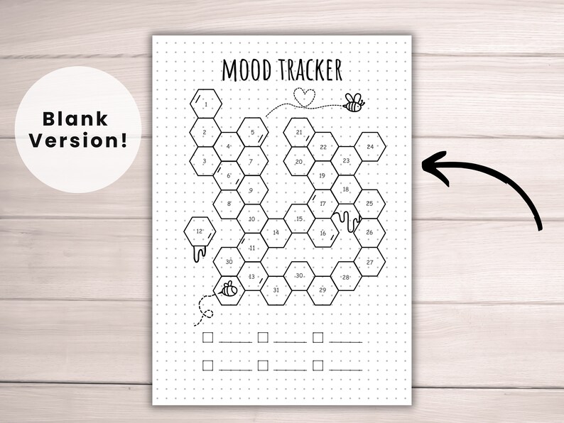Bee Mood Tracker A5 Printable Journal Page May Mood Tracker Habit ...