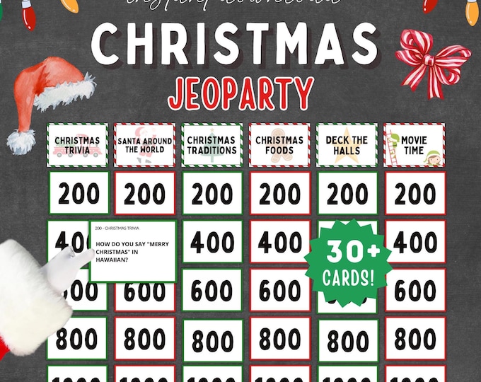 Christmas Jeopardy Game Christmas Trivia Game Holiday Trivia Game ...