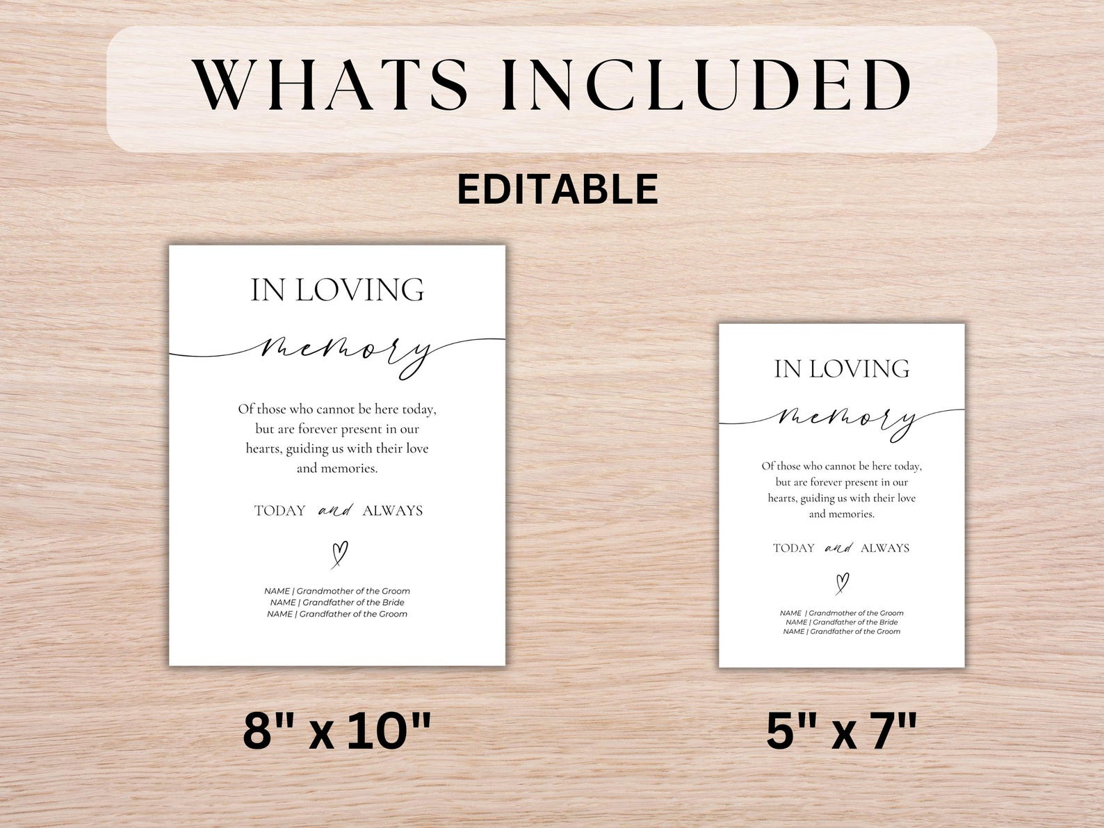 In Love Memory Wedding Sign, in Loving Memory Wedding Sign, Memorial ...
