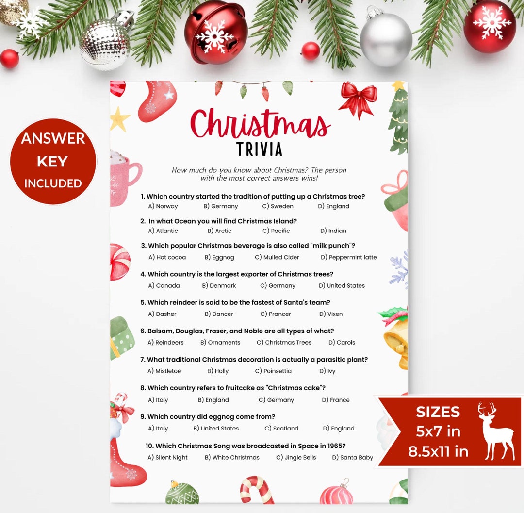 Christmas Trivia Games, Trivia Christmas Game, Family Friendly ...