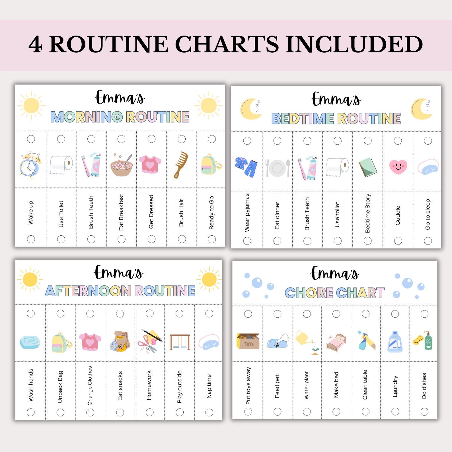 Kids Flip Routine Chart Morning Routine Flip Chart Editable Routine ...