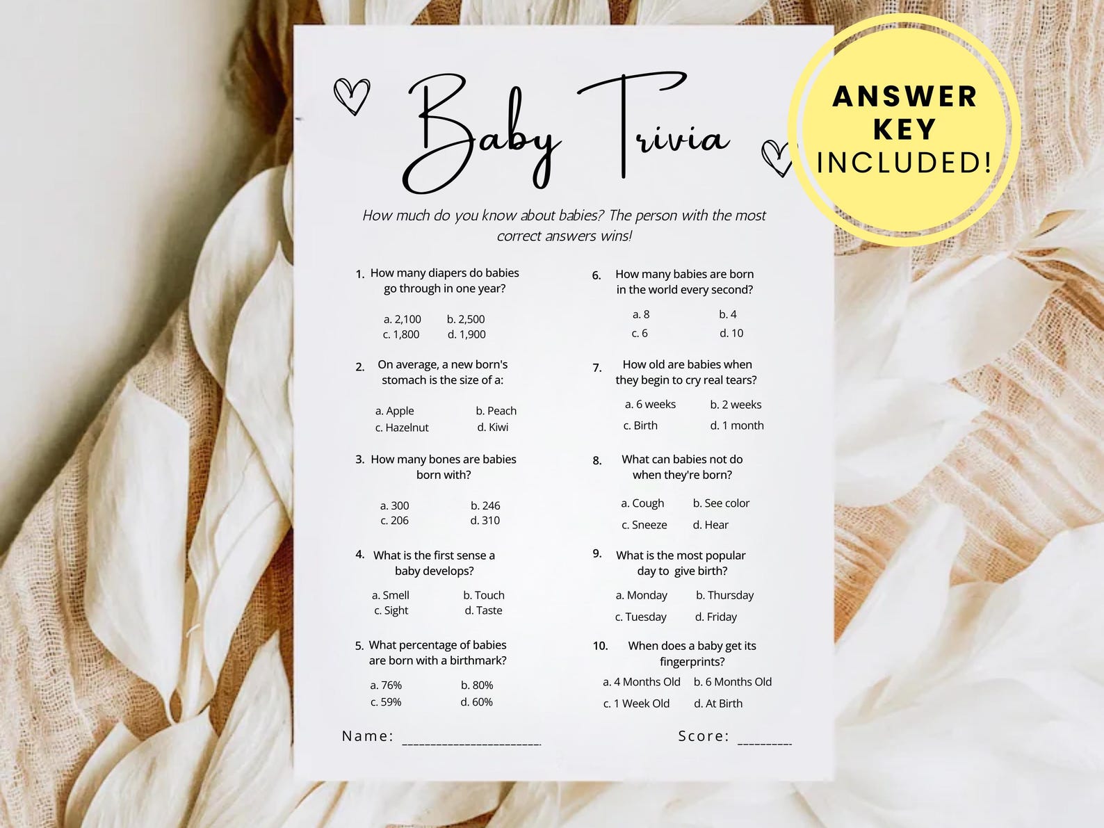 Baby Shower Trivia Games, Baby Trivia Games, Baby Shower Trivia ...