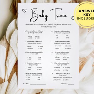 Baby Shower Trivia Games, Baby Trivia Games, Baby Shower Trivia ...