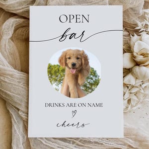 Open Bar Dog Sign, Pet Photo Drink Sign, Dog Drink Sign, Pet Treat ...