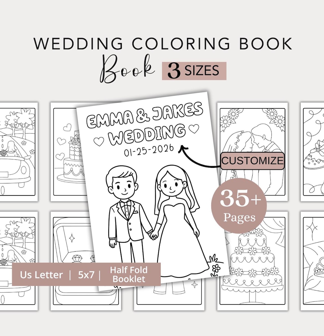 Kids Wedding Coloring Pack, Wedding Coloring Book, Wedding Activity ...