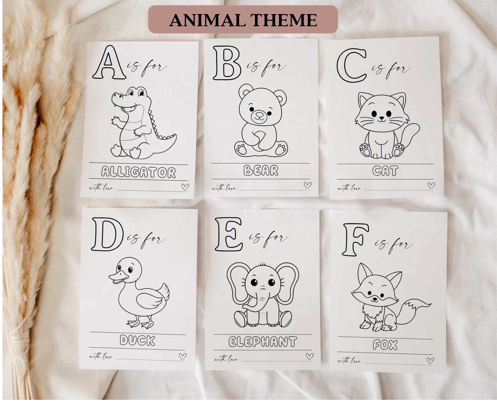 ABC Coloring Book Baby Shower Game, ABC Baby Shower Coloring Book, Baby ...