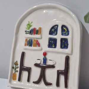Handmade Ceramic Cozy Wall Decor – Unique Miniature Home Scene, Rustic ...