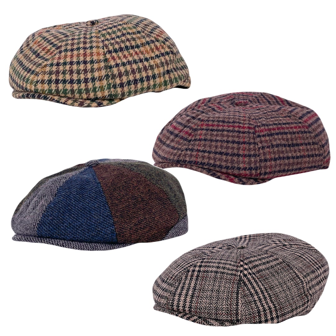 Boné clássico masculino de 8 painéis Baker Boy Newsboy Flat Cap Hat ...