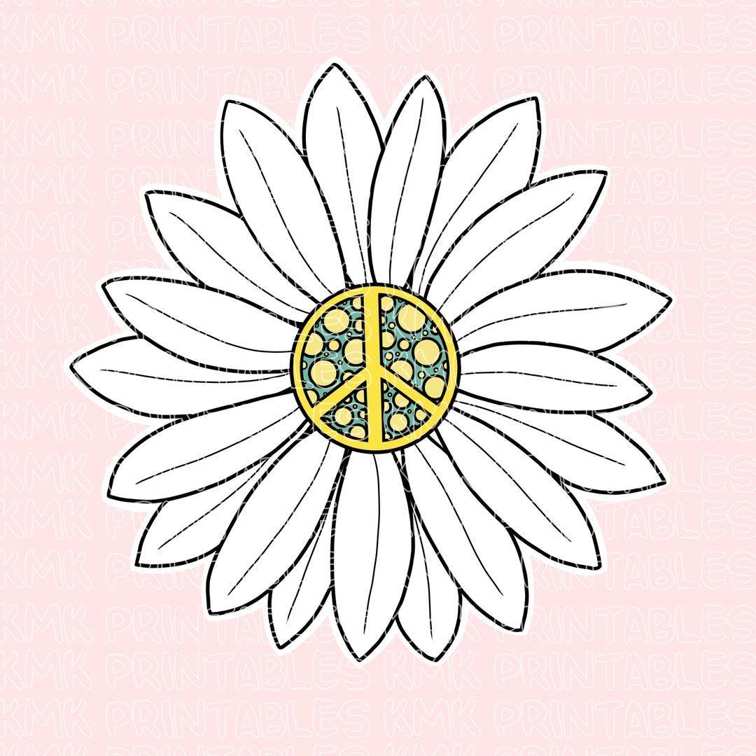 Daisy Peace Sign Clipart - Etsy