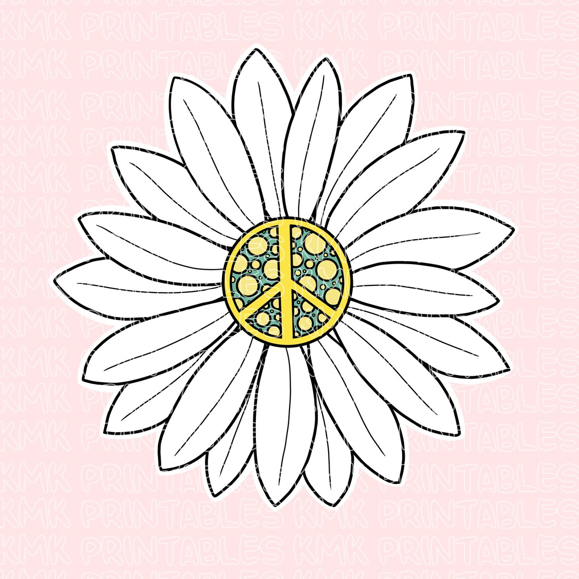Daisy Peace Sign Clipart - Etsy