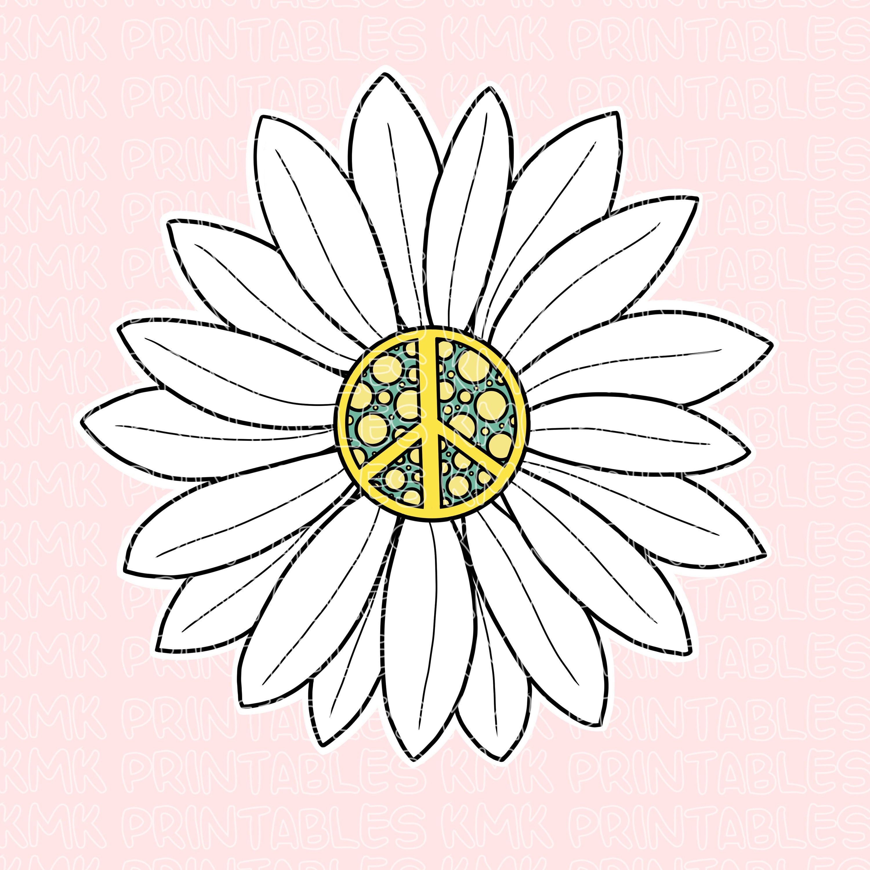 Daisy Peace Sign Clipart - Etsy